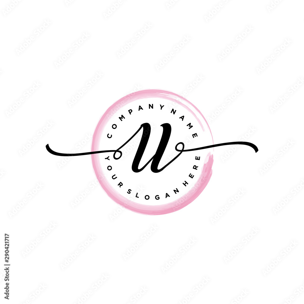 LL initial handwriting logo template. round logo in watercolor color ...