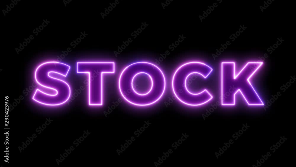 Neon light animation concept text stock. Flat animation of UI element ...