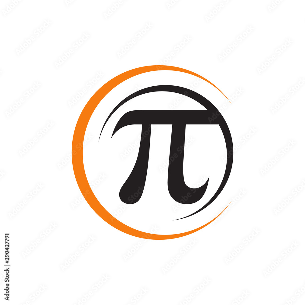 stylish math sign pi symbol logo design vector illustrations Stock ...