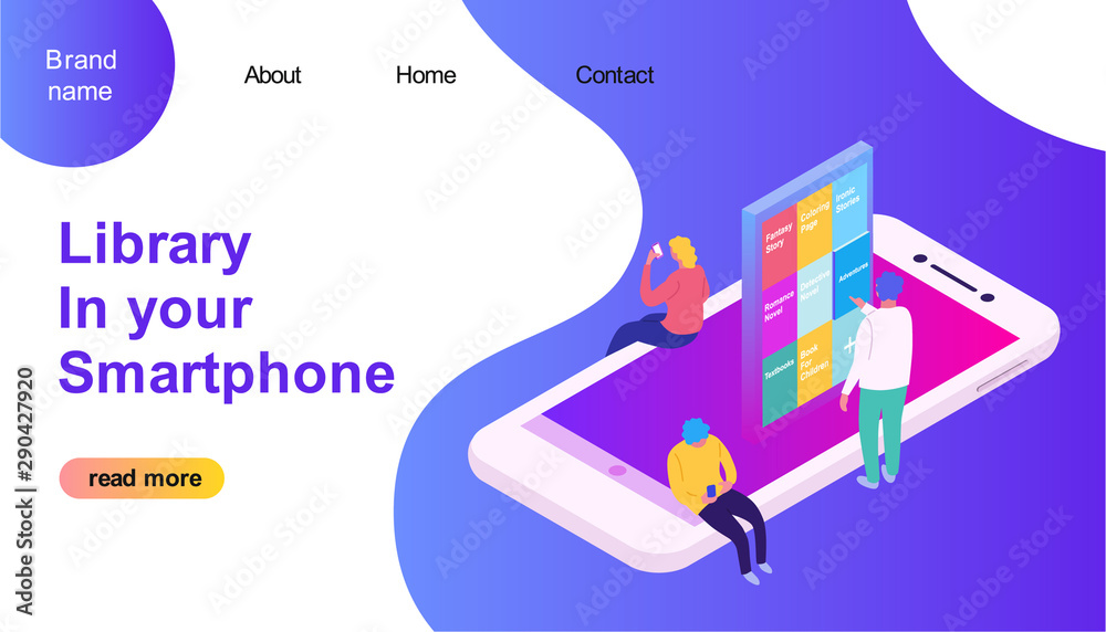 Isometric Template app design concept choose the right your book in our ...