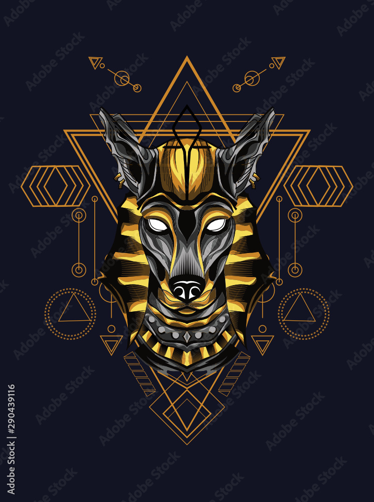 Gold Anubis Sacred Geometry Stock Vector | Adobe Stock