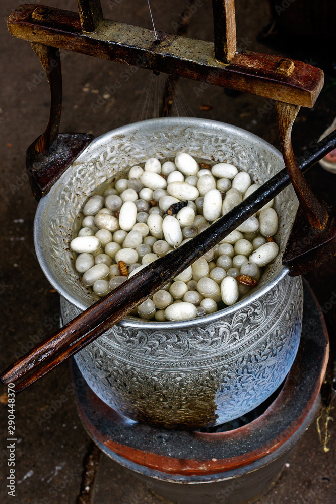 Silkworm Cocoon Boiling