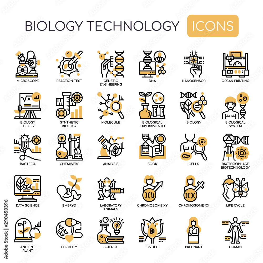 Biology technology , Thin Line and Pixel Perfect Icons Stock Vector ...