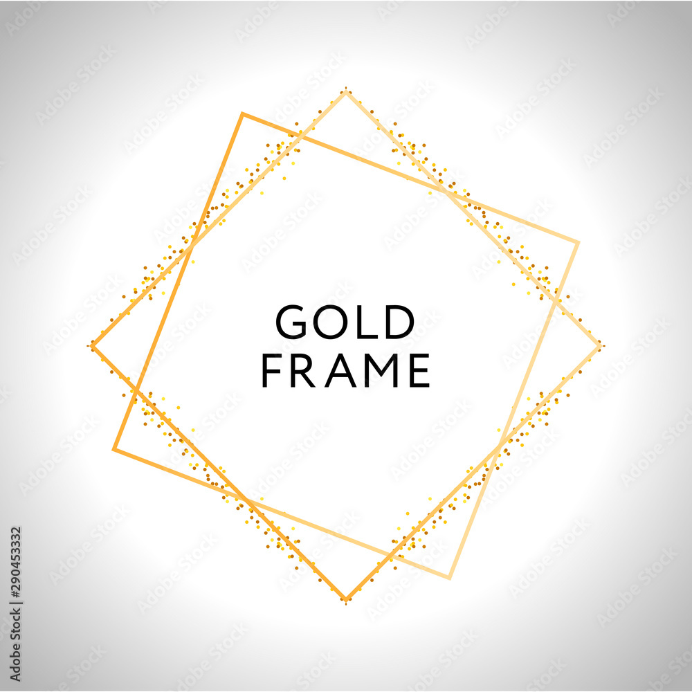 Gold frame decor isolated Vector shiny gold metallic gradient border ...
