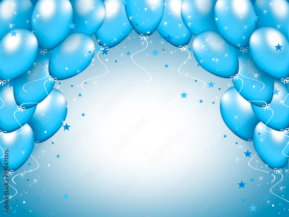light background with blue balloons. Stock Illustration | Adobe Stock