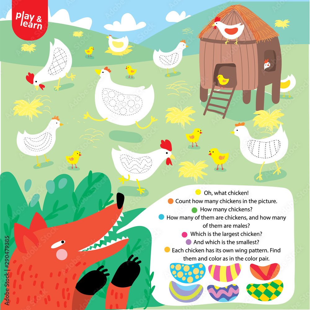 Answer on Question Picture Game Printable Template Stock Vector | Adobe ...