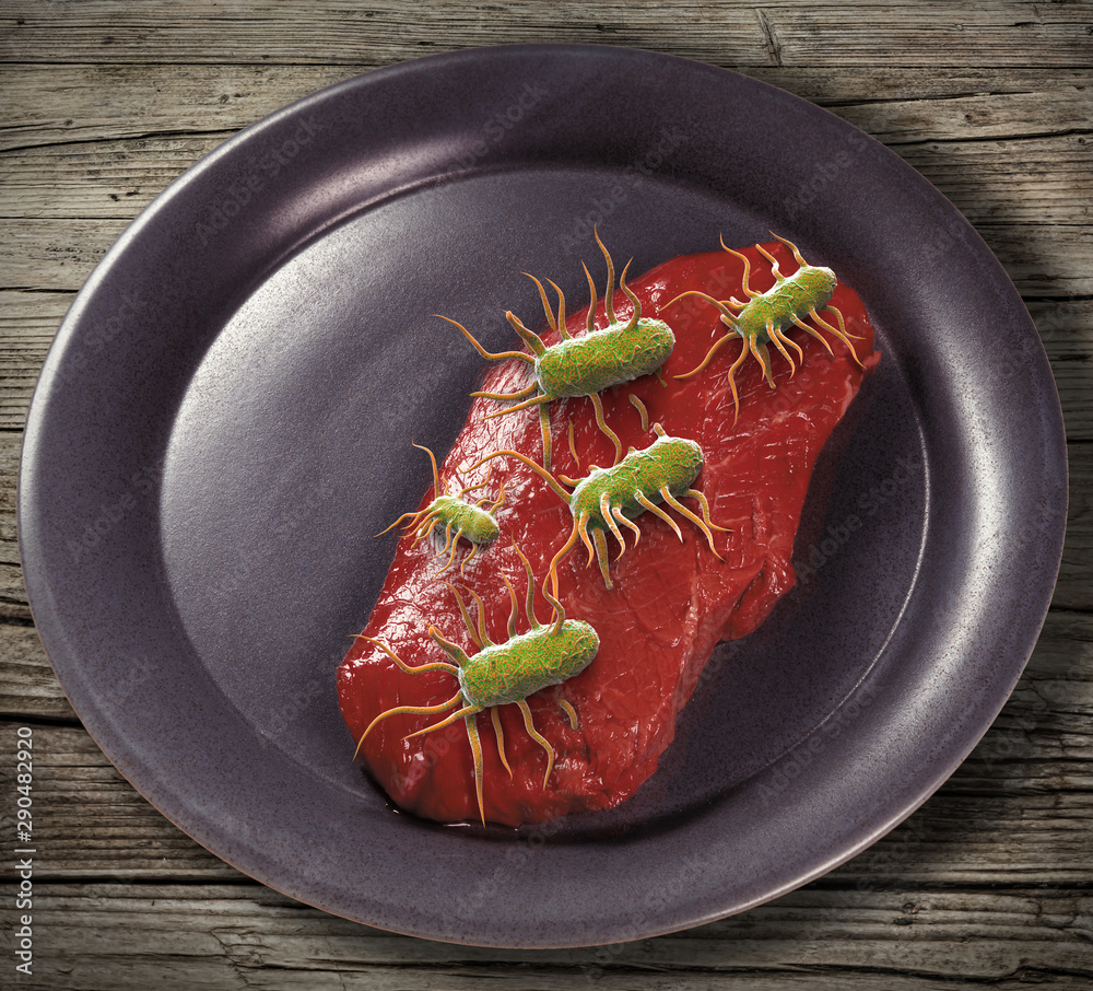 3D illustration of bacterium Listeria monocytogenes gram-positive ...