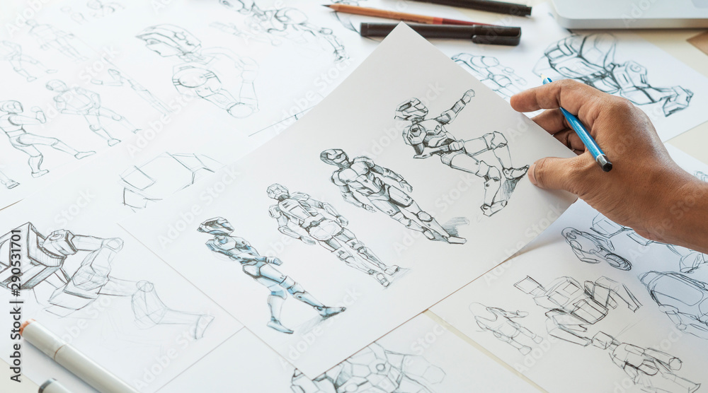 Animator designer Development designing drawing sketching development ...