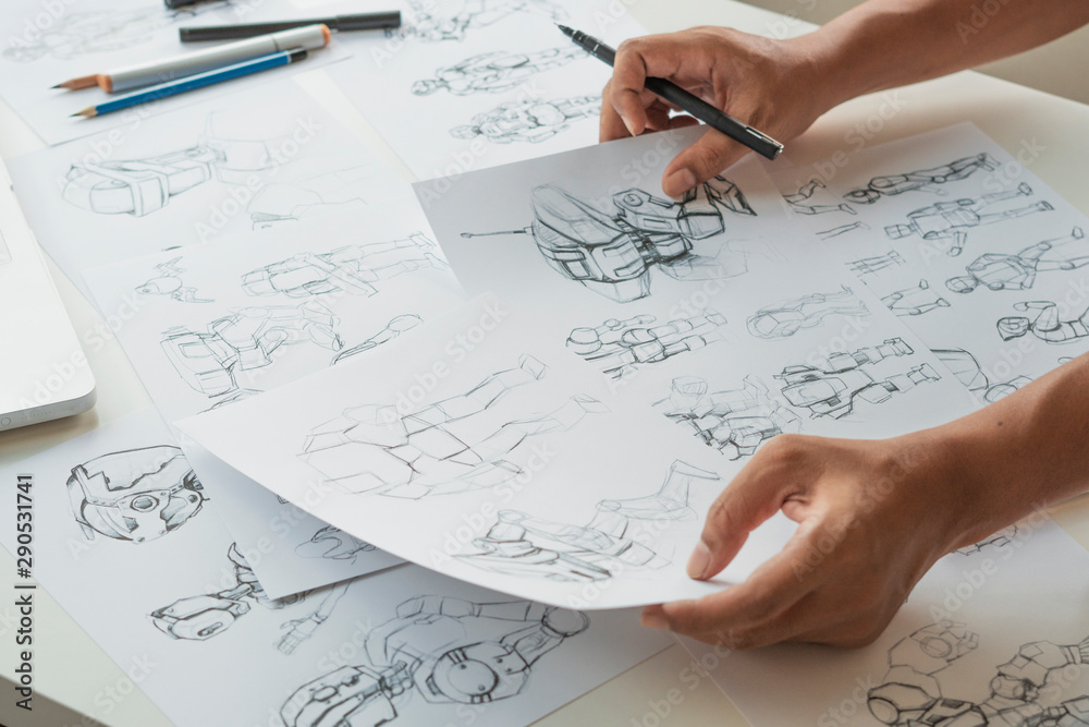 Animator designer Development designing drawing sketching development ...