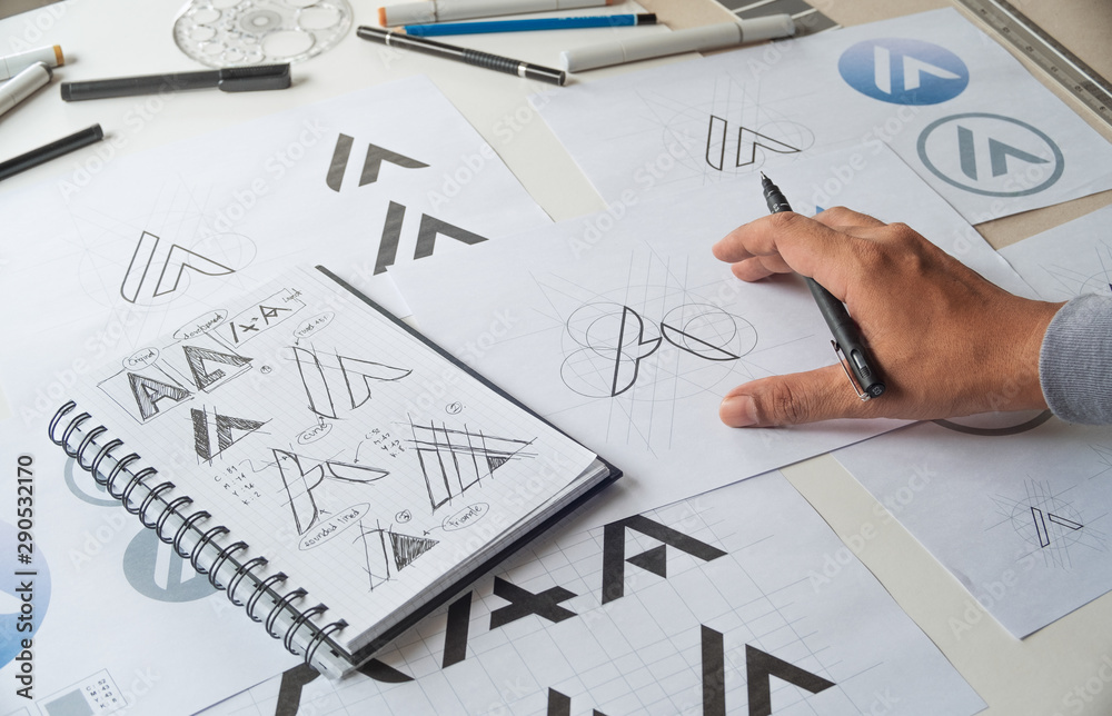 Graphic designer creative design sketch drawing logo Trademark brand ...