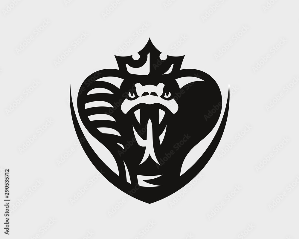 Crowned Snake head logo. Viper emblem design editable for your business ...