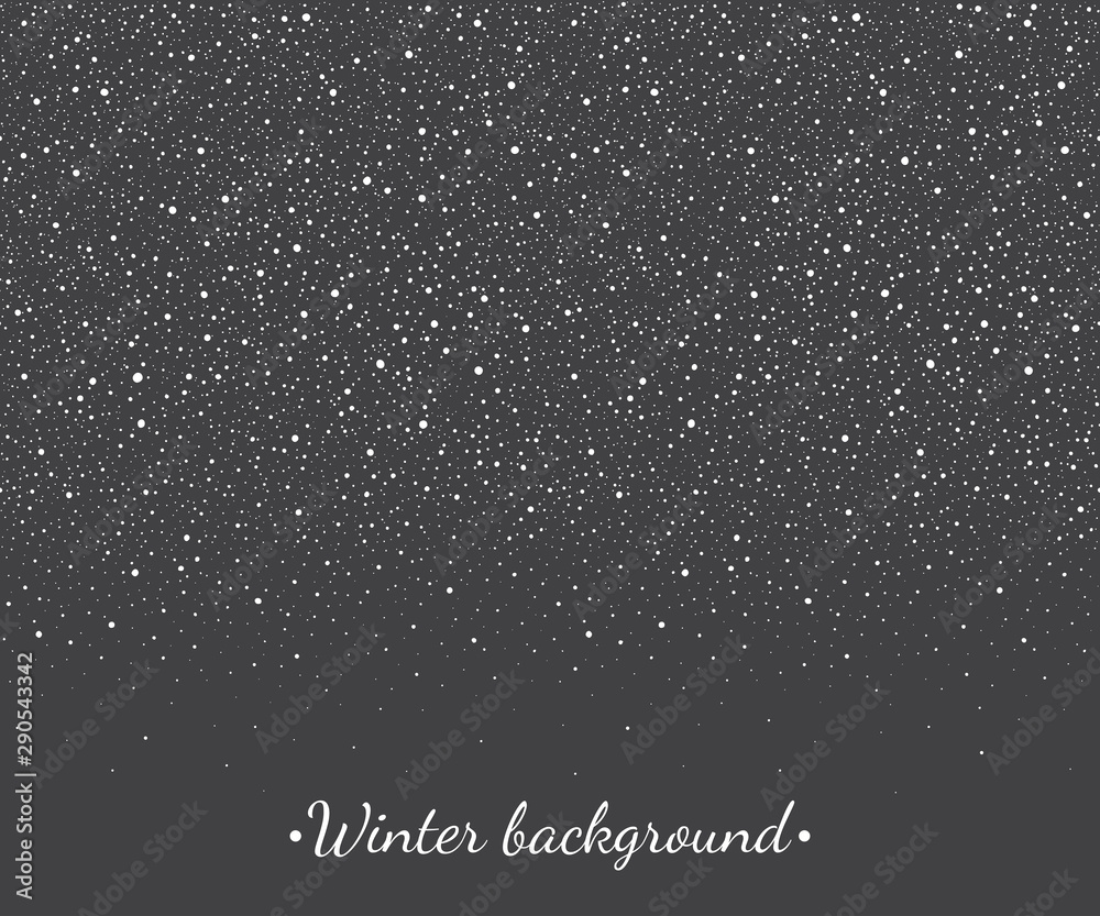 New Year, Christmas border, winter frame template. Hand drawn falling ...