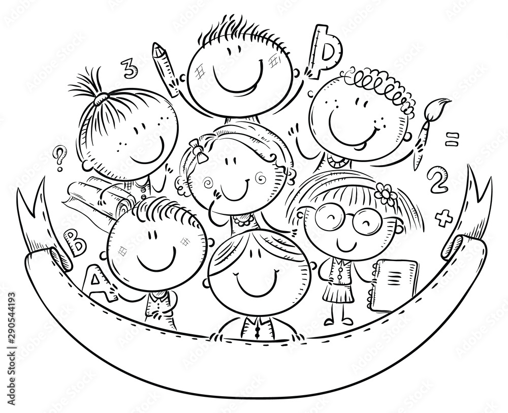 School Cartoon Black And White