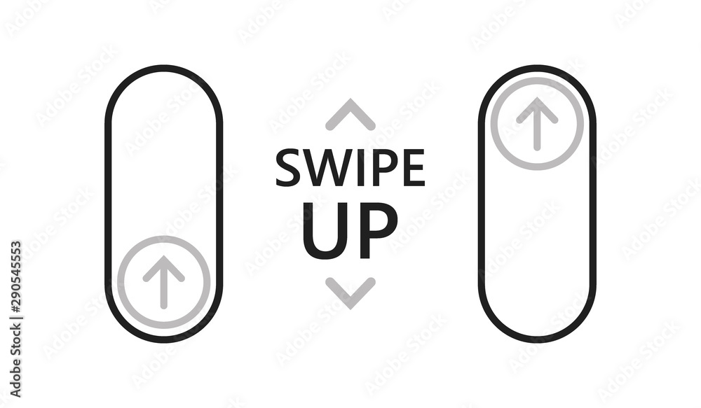 Swipe up icon set isolated on white background for social media stories ...