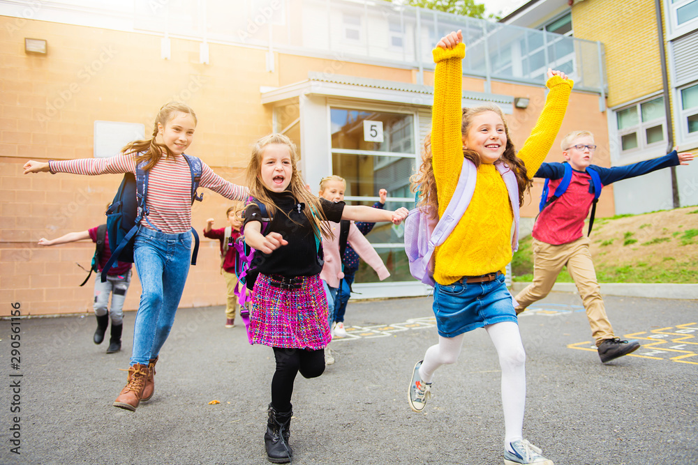 group of kids on the school background having fun Stock Photo | Adobe Stock