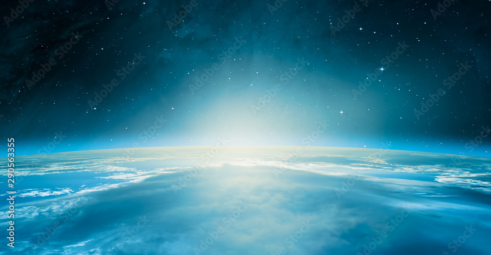 Planet Earth with spectacular sunset "Elements of this image furnished ...