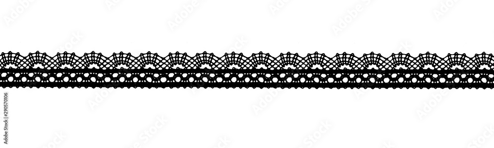 Black lace ribbon isolated shot Stock Photo | Adobe Stock