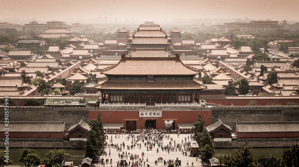 The hidden city in the downtown area of a Chinese city. Stock Photo ...