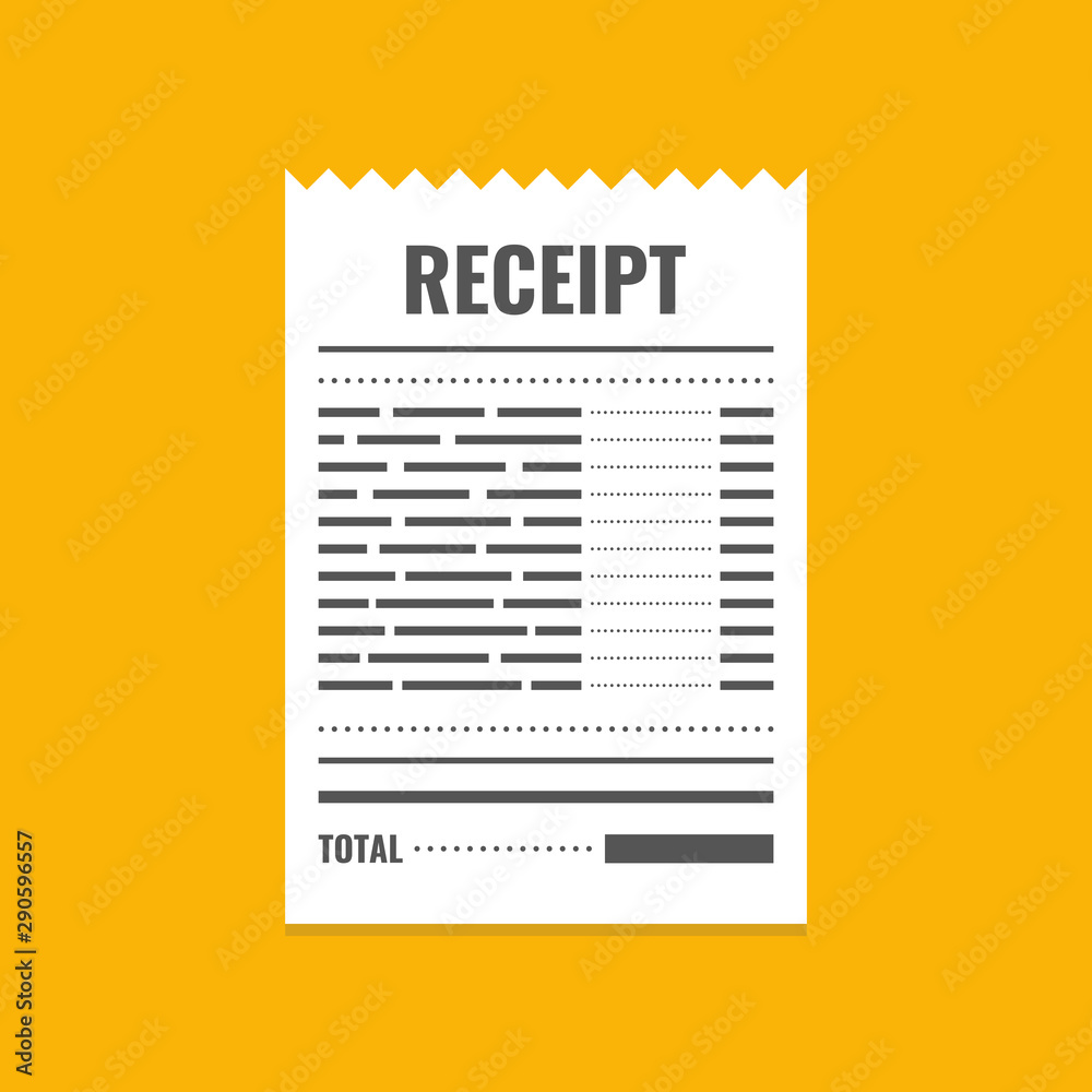 Receipt icon. Invoice sign. Bill atm template or restaurant paper ...