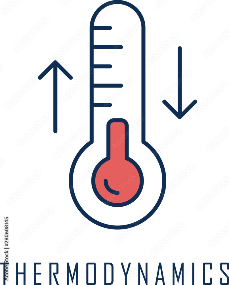 Thermodynamics color icon. Temperature fluctuations. Thermal effects ...