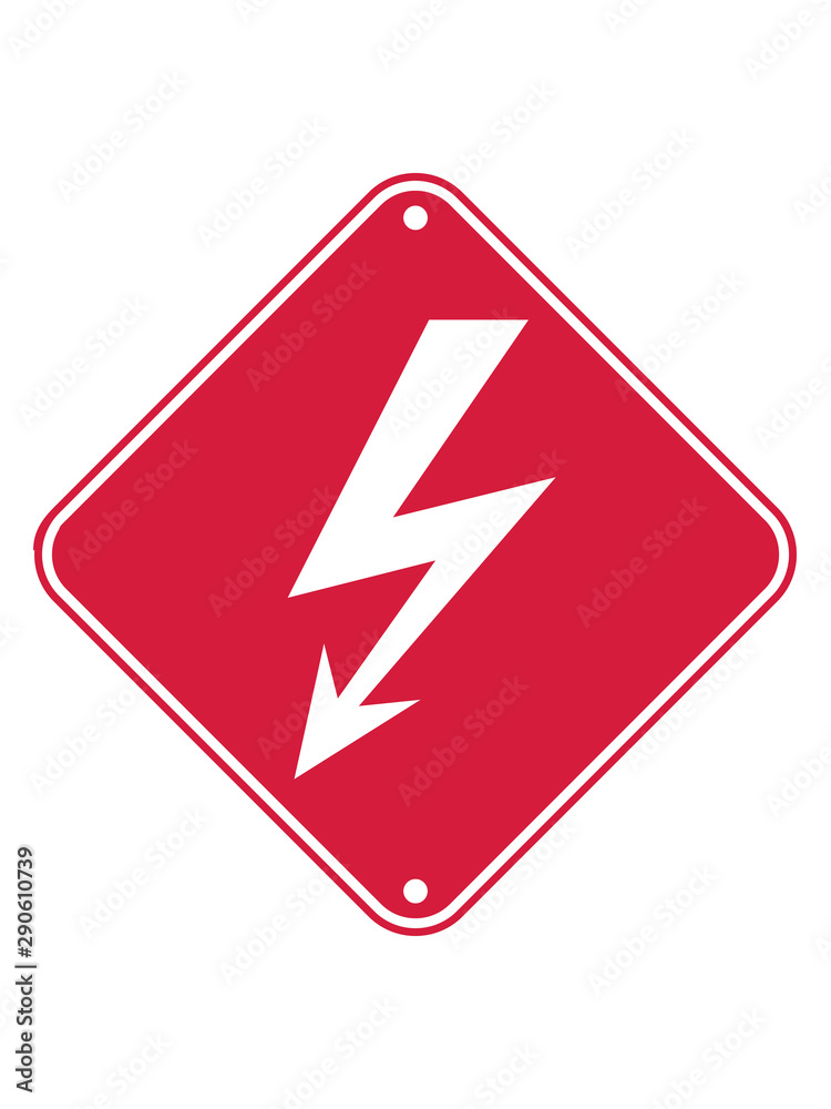 rot clipart schild hinweis elektrisch blitz strom energie starkstrom ...
