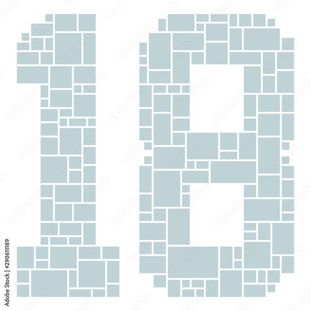 18th Birthday / Anniversary Numbers Vector Mood Board & Branding ...