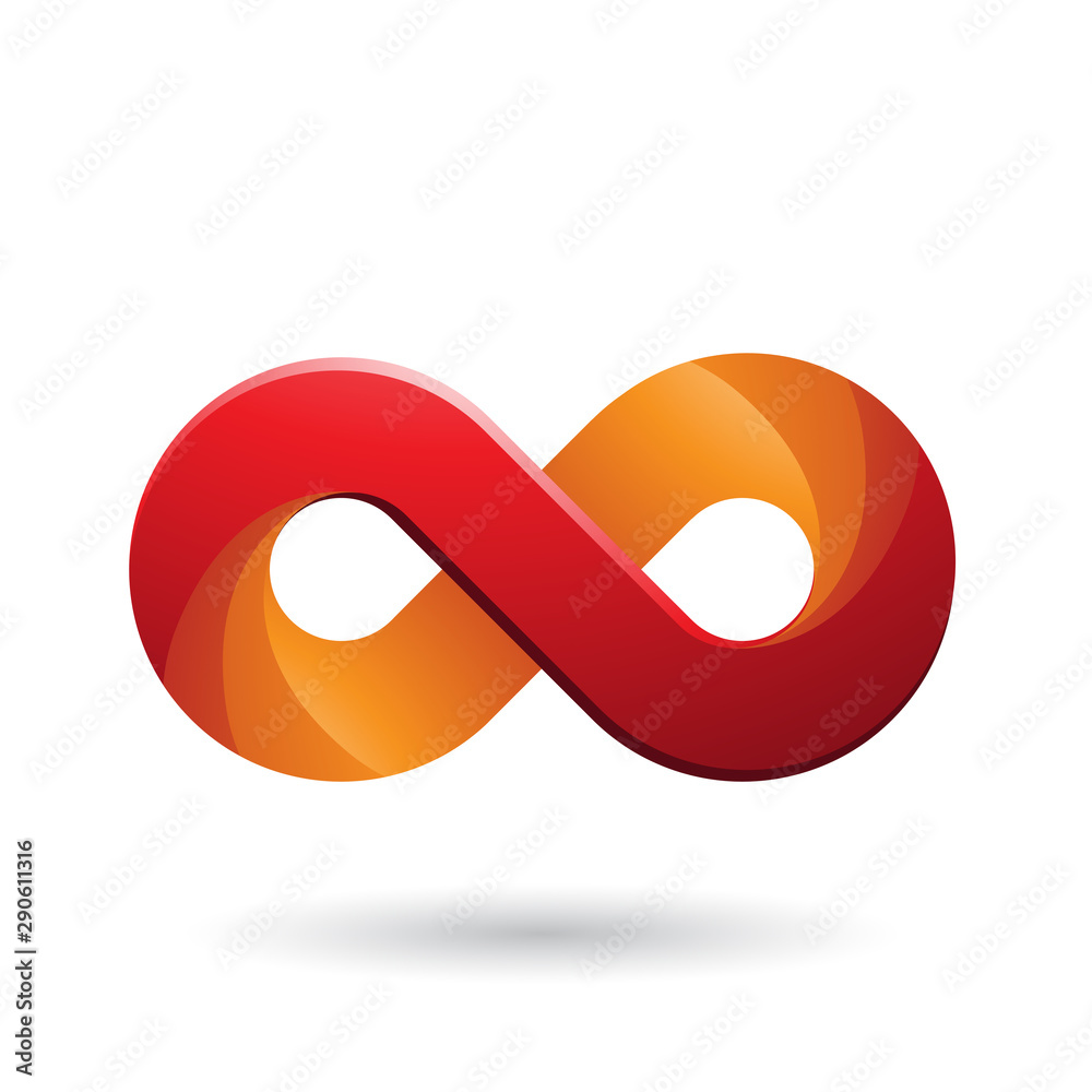 Infinity Symbol with Red and Orange Color Tints Illustration Stock ...