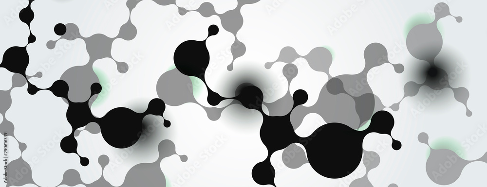 Vector illustration with molecules connection pattern on simple banner ...