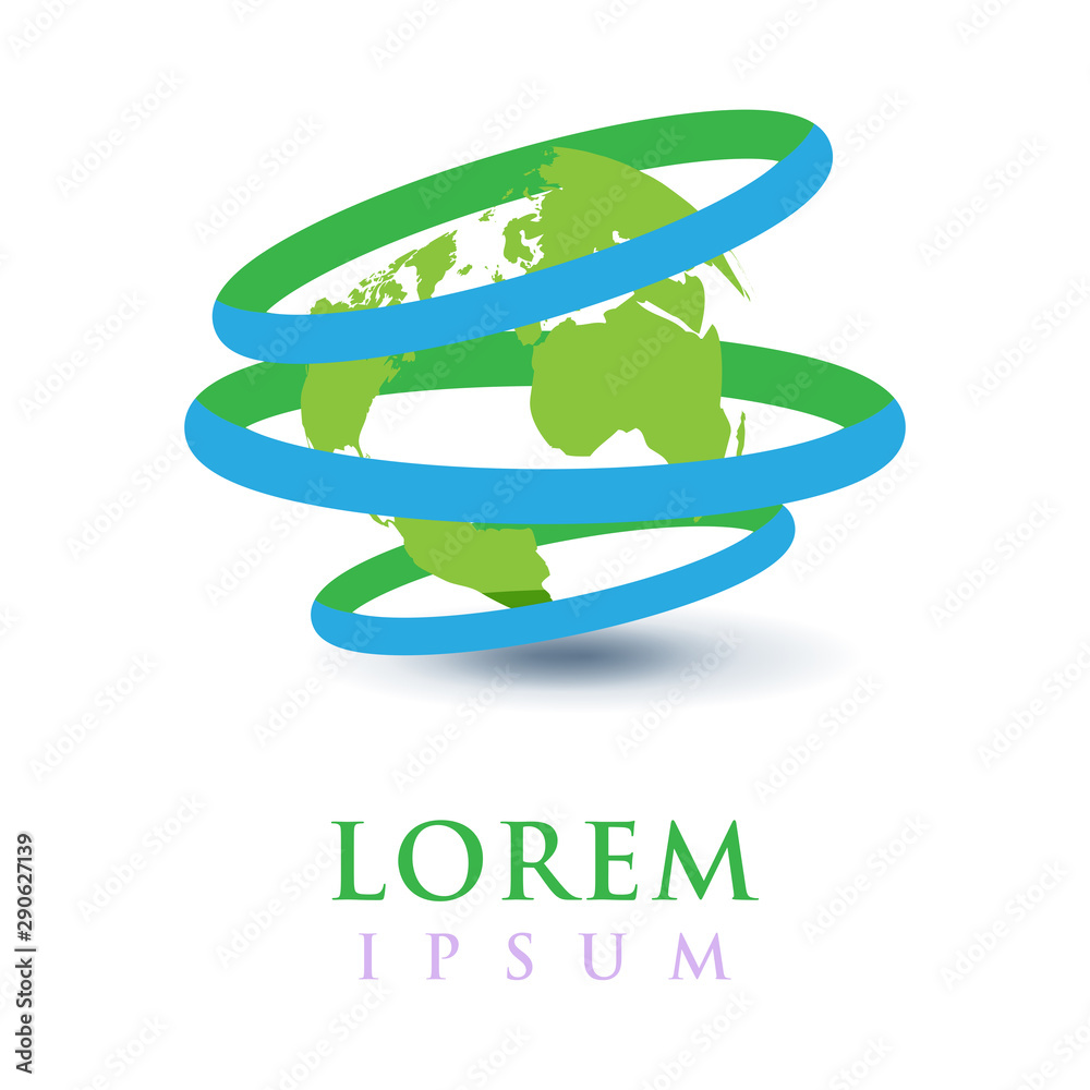 Earth Globe Logo - Isolated On White Background - Vector. Abstract ...