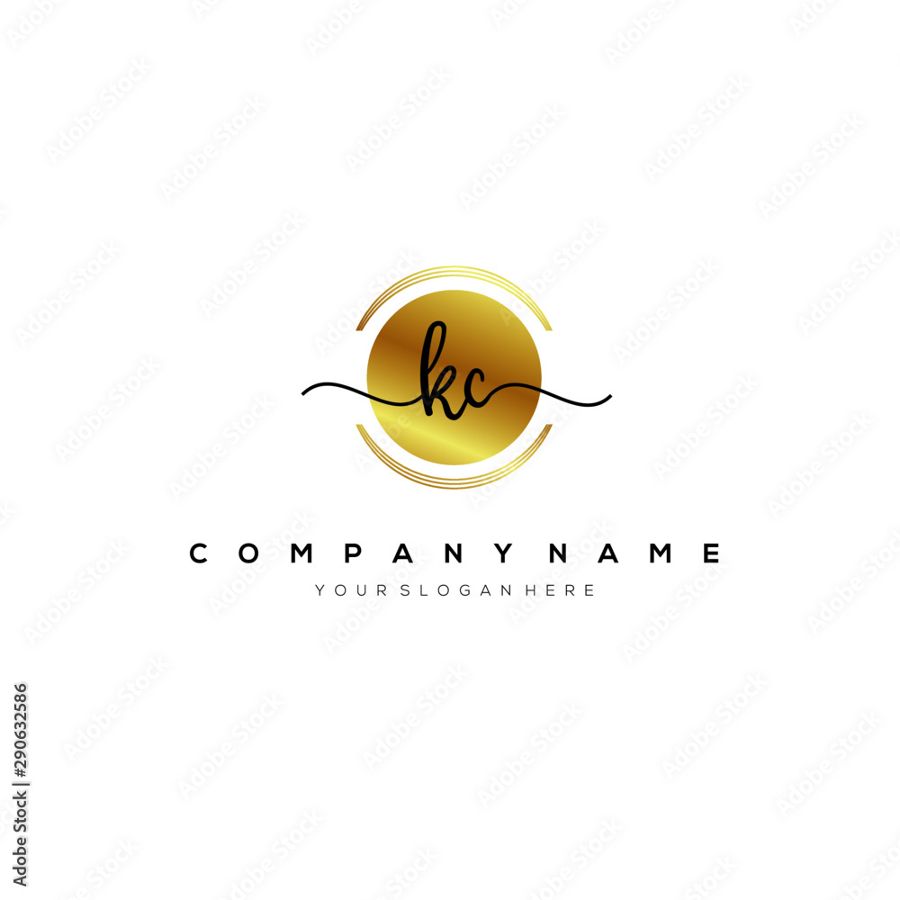 KC initial handwriting logo vector. Stock Vector | Adobe Stock