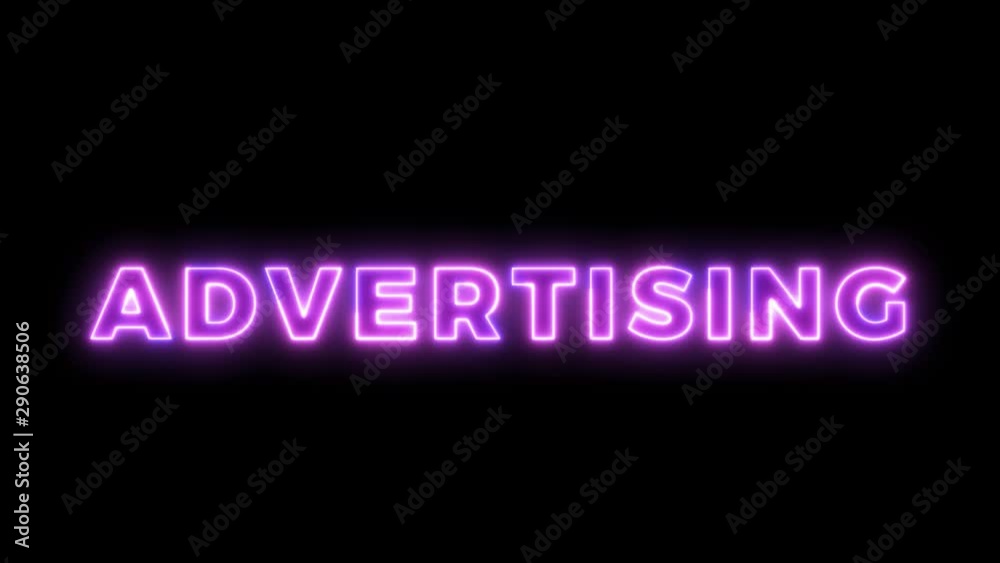 Neon light animation concept tex advertising. Flat animation of UI ...