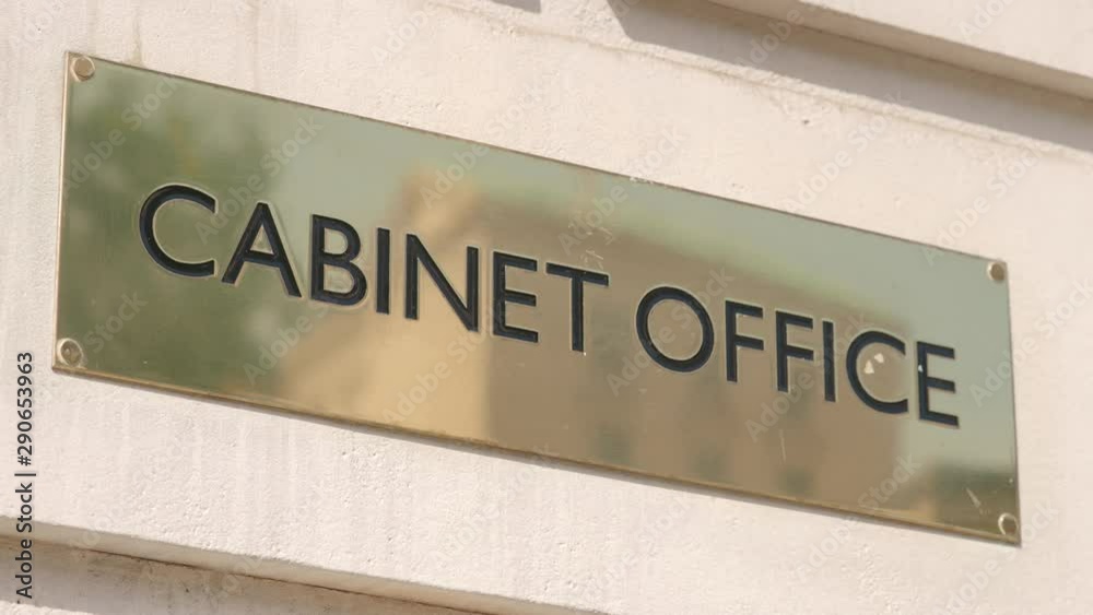Sign for the Cabinet Office in Whitehall, Westminster. The Cabinet ...