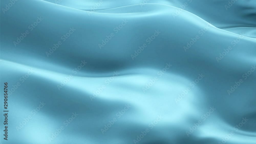 Silk Flag Animation of Sky Blue color background video waving in wind. Realistic Light Blue Flag ...