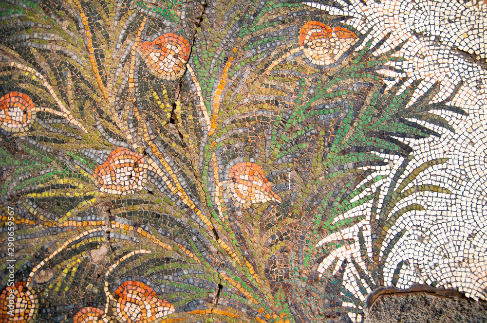 Great Palace Mosaic Museum , Istanbul, Turkey . Byzantine mosaic of ...