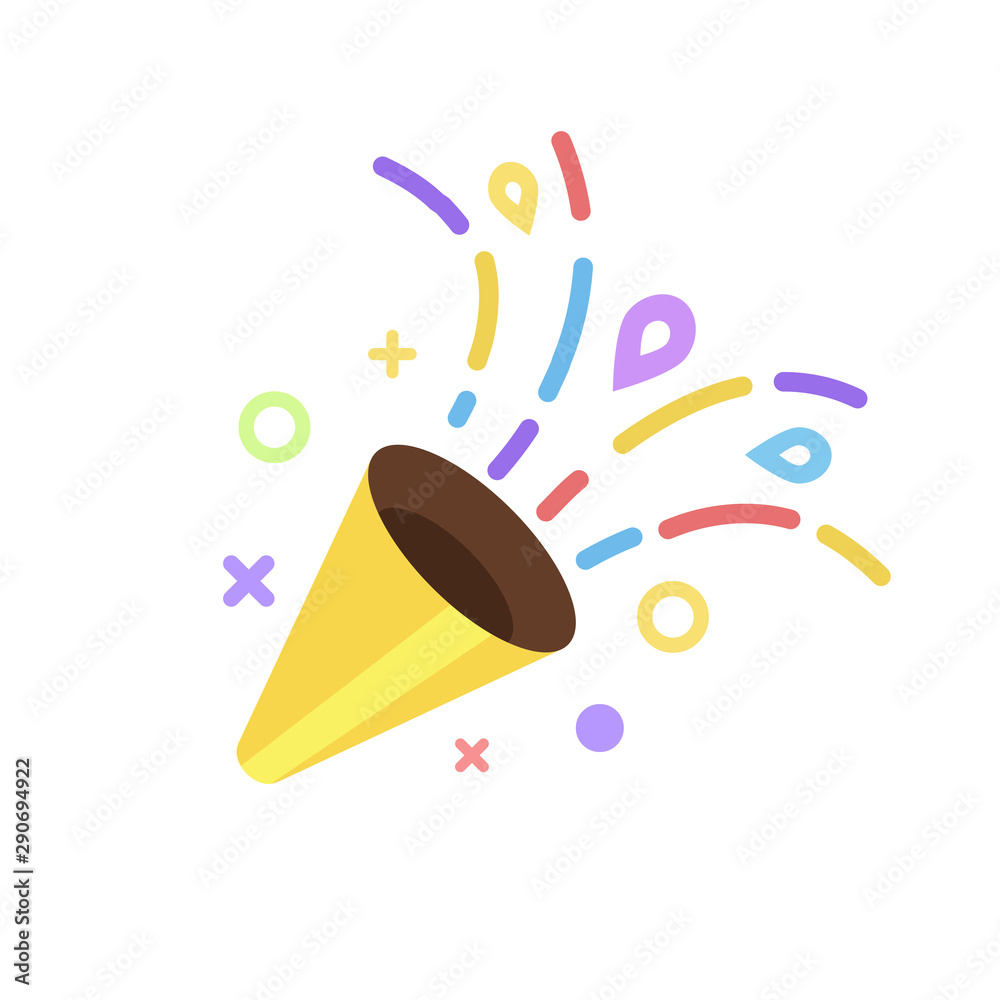Cartoon party popper. Vector illustration. Stock Vector | Adobe Stock