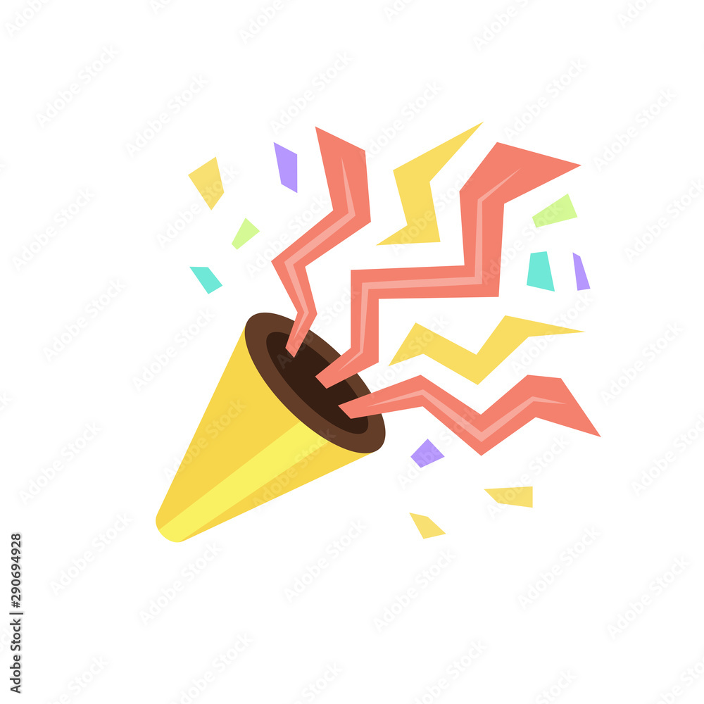 Cartoon party popper. Vector illustration. Stock Vector | Adobe Stock