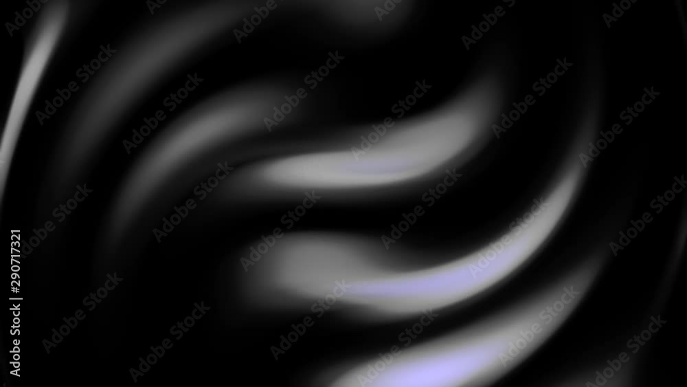 Abstract white shining wavy soft lines flowing on black background ...