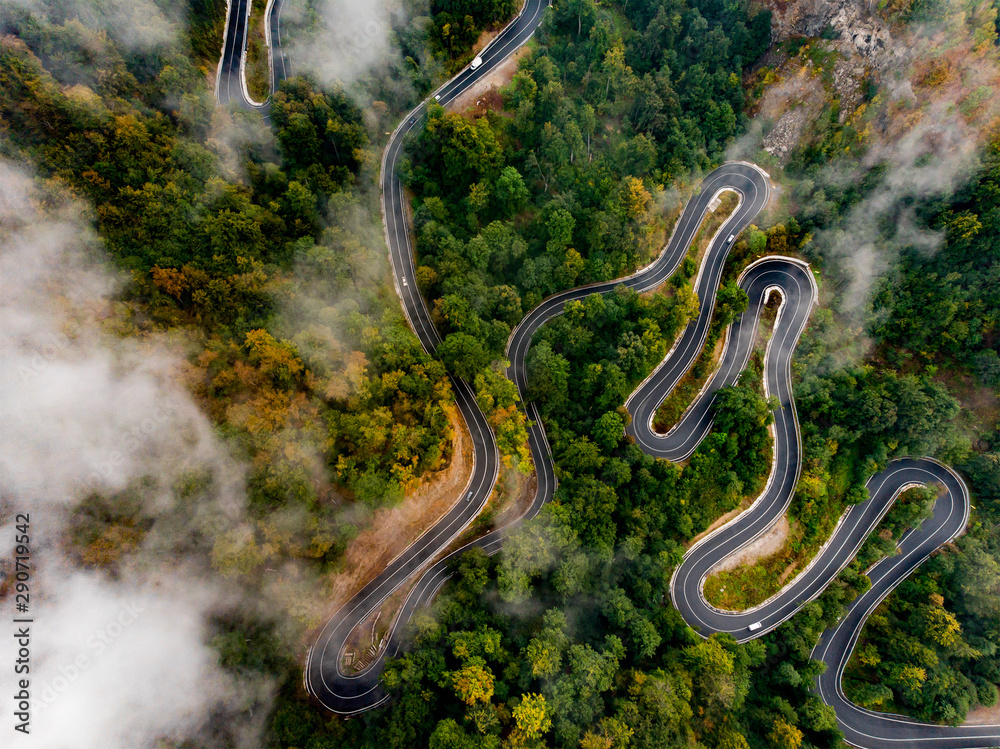 Steep turns in the mountains perfect for drifting rally and togue races ...