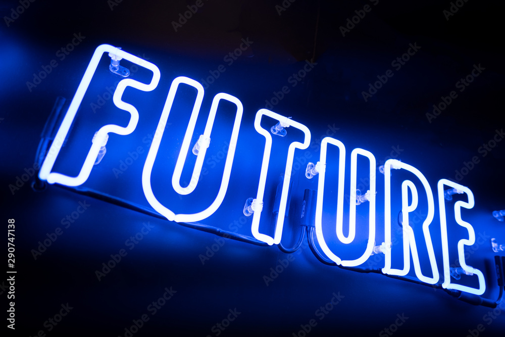 future neon sign word idea creative concept art communication power ...