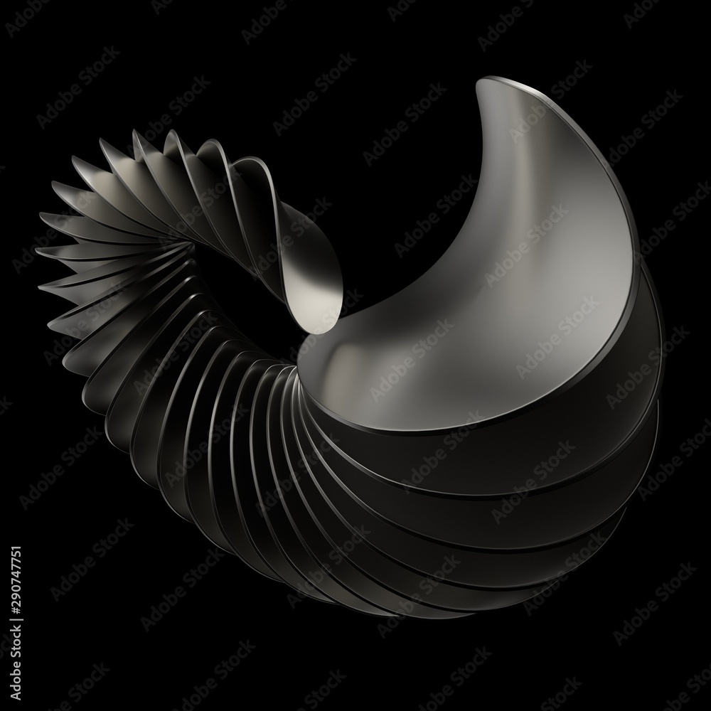 3d render abstract figure. Structure made of repetitive elements with ...