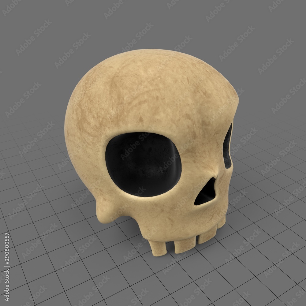 Stylized skull Stock 3D asset | Adobe Stock