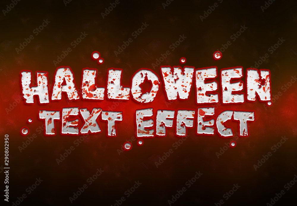 Halloween Bloody Text Effect Mockup Stock Template | Adobe Stock