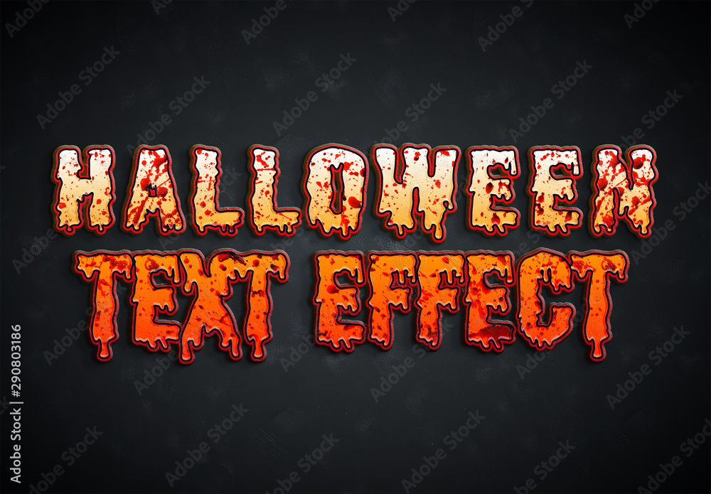 Halloween Bloody Text Effect Mockup Stock Template | Adobe Stock