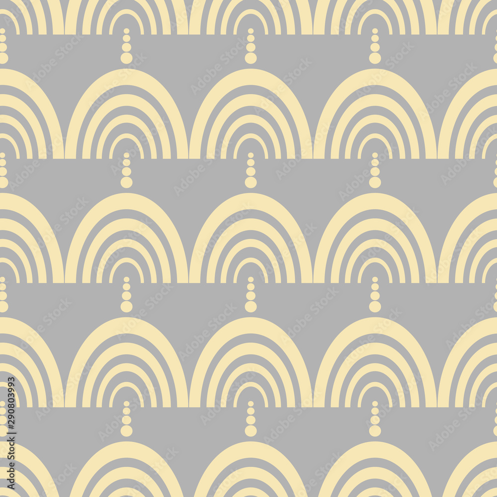Art Deco Rainbow Arch vector seamless repeat pattern. A modern design ...