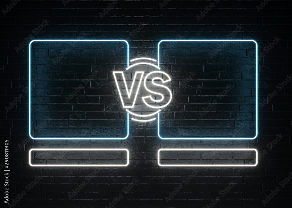 Versus Screen. Fight backgrounds competition. 3D rendering. Stock ...