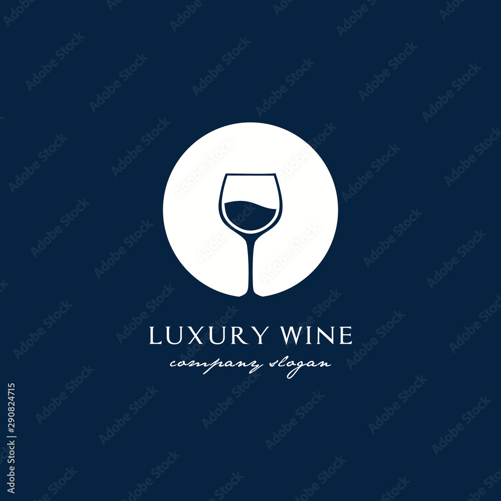 moon wine abstract logo design inspiration for bar/restaurant vector ...