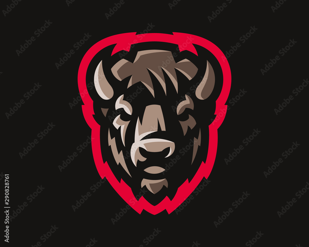 Bison modern logo. Bull template design emblem for a sport and eSport ...