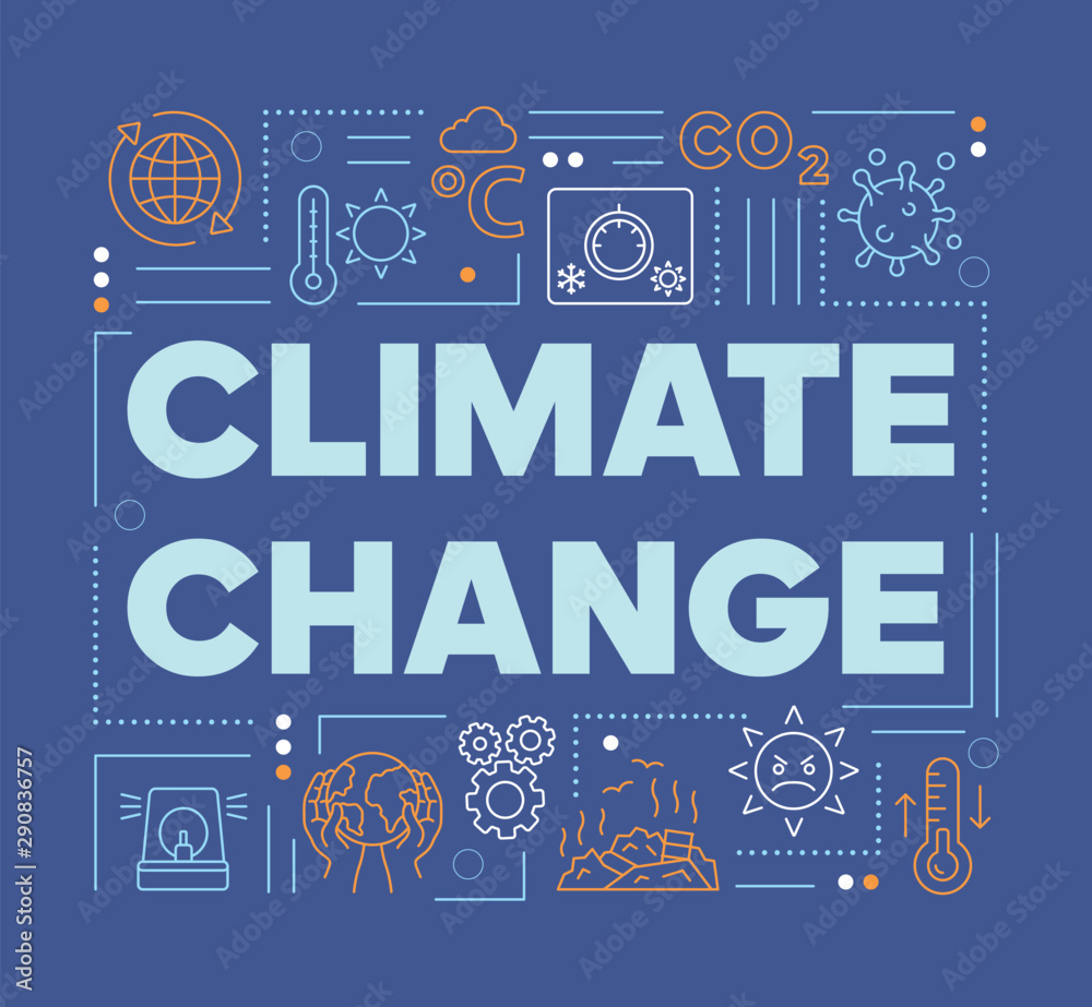 Climate changes word concepts banner. Presentation, website. Greenhouse ...