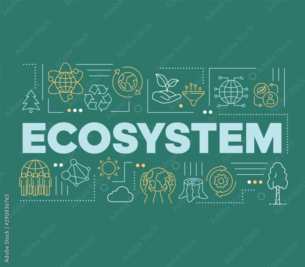 Ecosystem word concepts banner. Presentation, website. Sustainable ...