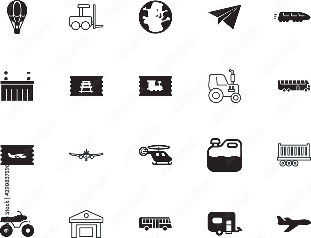 transport vector icon set such as: big, canister, liquid, warehouse ...
